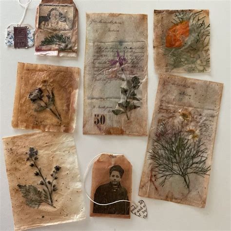 Tea Bag Art For Junk Journals Altered Book Altered Journal Tags Diy
