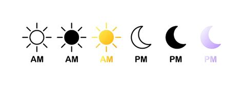 Time Format Different Styles Color 12 Hour Time Format Clock Time