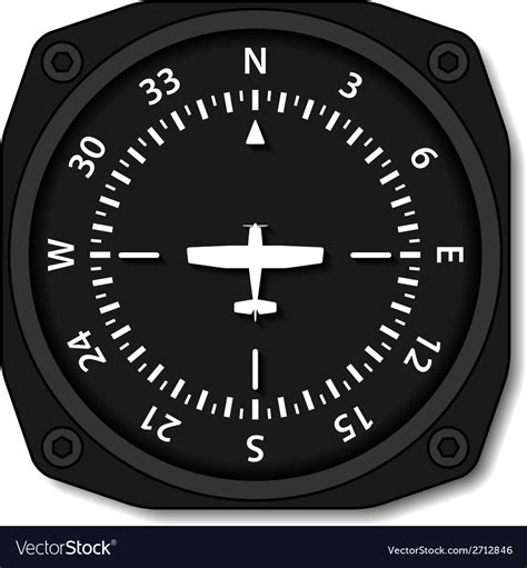 Aviation Aircraft Compass Turns Royalty Free Vector Image