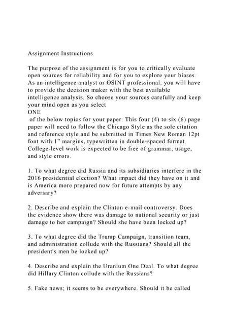 Assignment Instructionsthe Purpose Of The Assignment Is For Docx