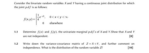 Solved Consider The Bivariate Random Variables X And Y