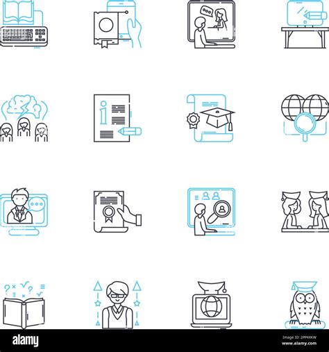 Digital Learning Linear Icons Set E Learning Gamification Virtual