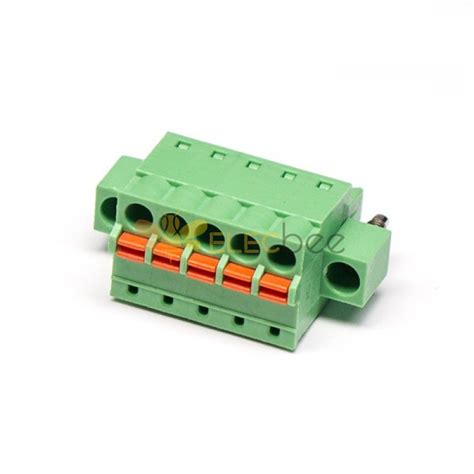 Elecbee Pcb Spring Terminal Blocks Connector Green Straight Through Hole