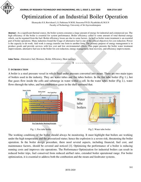 Pdf Optimization Of An Industrial Boiler Operation