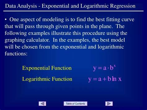 Ppt Data Analysis Exponential And Logarithmic Regression Powerpoint