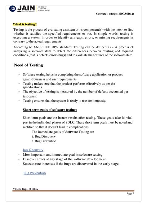 Software Testing Part 2 Vi Sem Dept Of Bca What Is Testing Testing