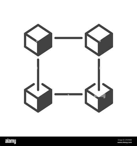 Blockchain Cubes Vector Icon Vector Block Chain Technology Concept