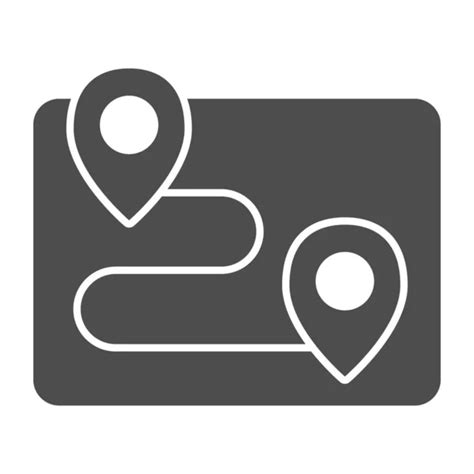 Distance Between Points With Location Marker Line Icon Navigation Concept Route With Markers