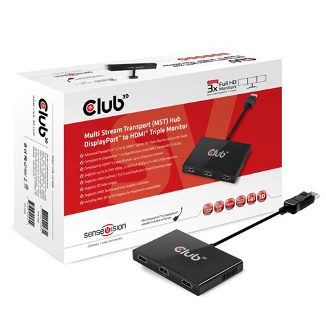 Club 3d Multi Stream Transport Mst Hub Hdmi® Triple Monitor