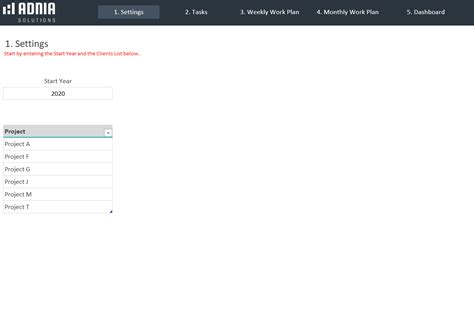 Work Plan Template Excel Adnia Solutions