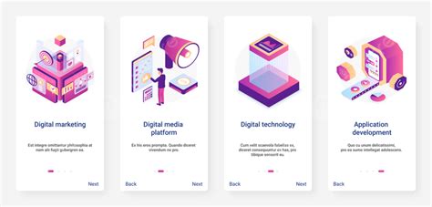 아이소 메트릭 디지털 마케팅 응용 프로그램 개발 벡터 일러스트 레이 션 템플릿 Psd 다운로드 디자인 자료 다운로드