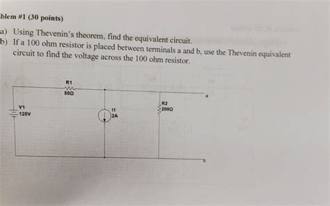 Solved Blem 1 30 Points A Using Thevenins Theorem