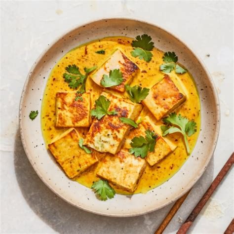 Coconut Curry Tofu Premium Ai Generated Image