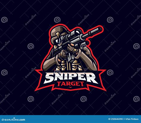 Sniper Mascot Logo Design Stock Vector Illustration Of Army 250646390