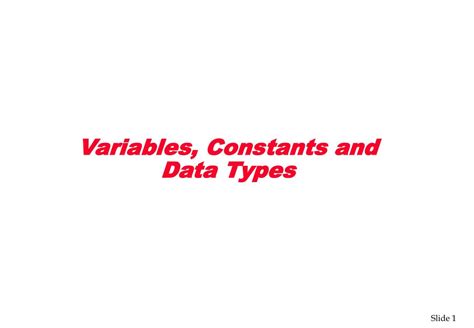 Ppt Variables Constants And Data Types Powerpoint Presentation Free