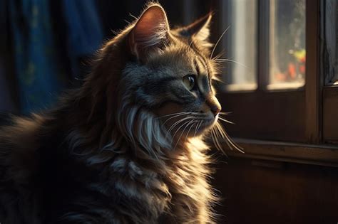 Premium Ai Image Sad Cat Character Illustration Generative Ai