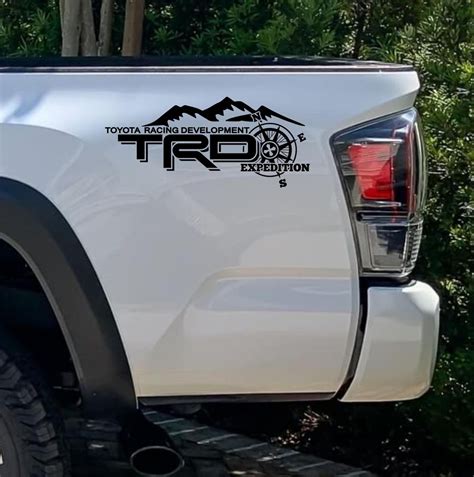 Trd Off Road Decal Toyota Tacoma Tundra Ford Runner Truck Bedside Decal Set Of 2 Compass