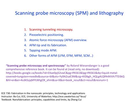 Scanning Probe Microscopy And Spectroscopy