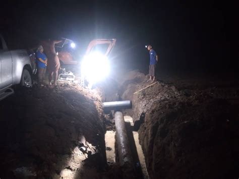 📣 ประกาศจากกิจการประปา 📣 ขณะนี้ช่างประปาได้ทำการแก้ไขแนวท่อส่งจ่ายน้ำ Pe แล้วเสร็จเป็นที่