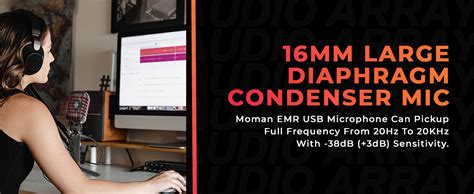 Audio Array AM C USB Plug Play Retro Microphone Kit No Latency Monitoring Volume Control