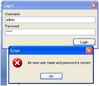 Picture Login Form Delphi Wrong Password