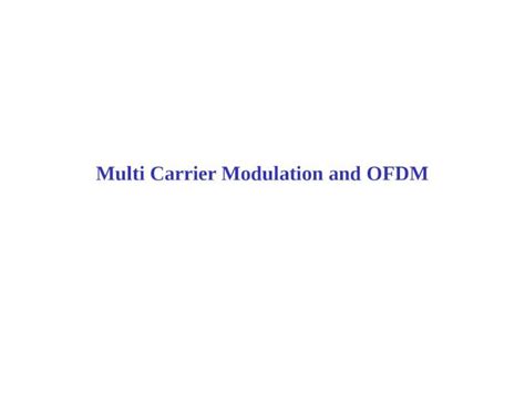 Pptx Multi Carrier Modulation And Ofdm Dokumen Tips