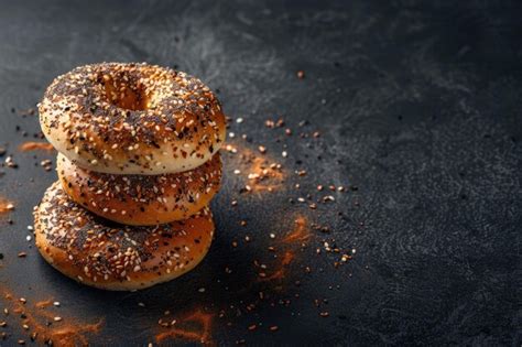Premium Photo Everything Bagels Background Space For Text