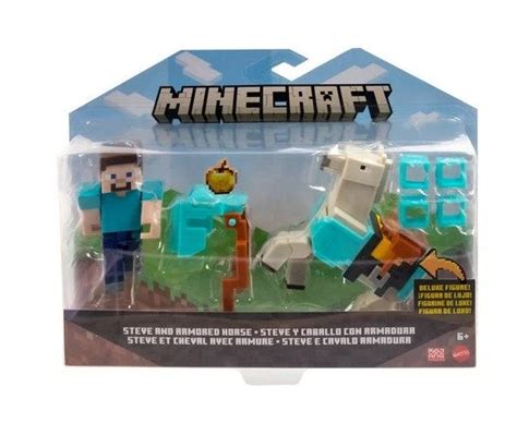 Boneco Do Minecraft Steve E Cavalo Armadura Mattel Gtt53 Hdv39