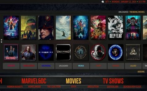 Which Kodi Build Homescreen Looks Like A Home Theater At The Bottom