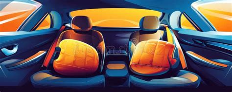 Futuristic Illustration Of A Modern Car Interior Featuring An Abstract Overlay Of A Head Up