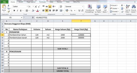 Cara Membuat Rencana Anggaran Biaya Rab Sederhana Menggunakan Microsoft Excel Software Erp