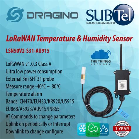 DRAGINO LSN50V2 S31 AU915 LoRaWAN Outdoor Temperature Humidity Sensor LoRa WAN TTN IoT 915MHz