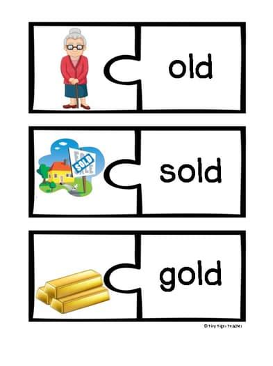 Phonics Puzzles Vowel Families Old Olt Ost Ild Ind By Tiny Tiger Teacher