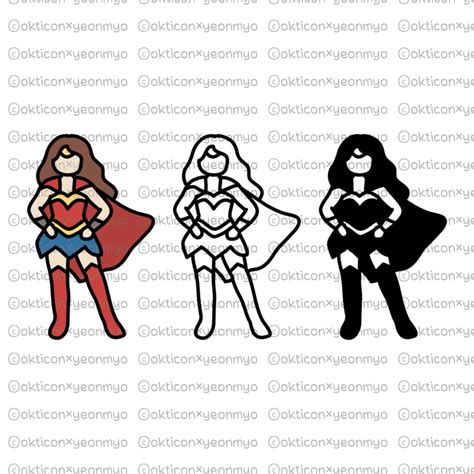 오케이티콘 슈퍼우먼02 몸짱 버전 개별 컬러라인블랙