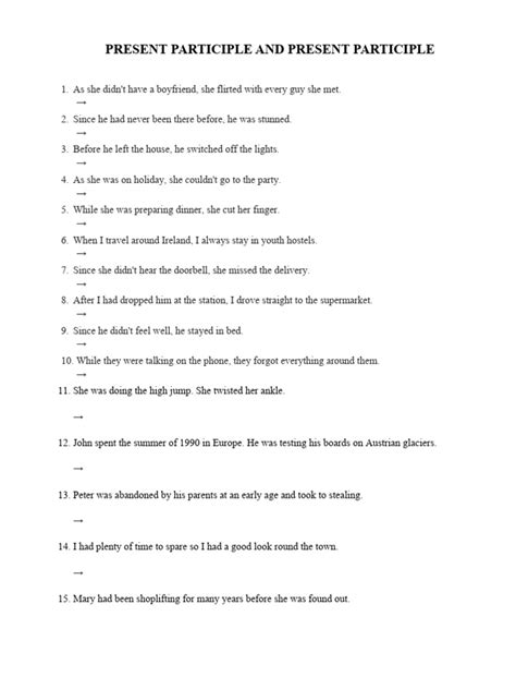 Present Participle And Present Participle Pdf