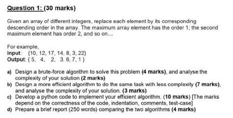 Solved Given An Array Of Different Integers Replace Each