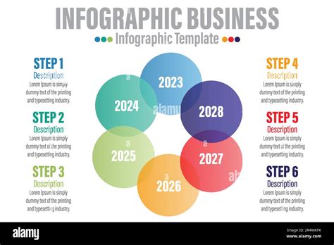Business Infographic Design Template With Six 6 Steps Six 6 Options Steps Or Processes Can Be