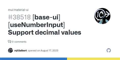 Base Ui UseNumberInput Support Decimal Values Issue 38518 Mui Material Ui GitHub