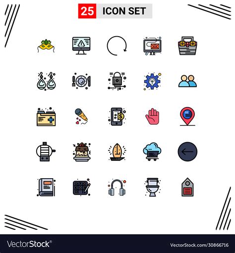 User Interface Filled Line Flat Color Pack Vector Image