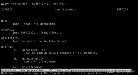 Linux查询命令帮助语句：man、 Info、whatis命令的使用linux Man Info Csdn博客