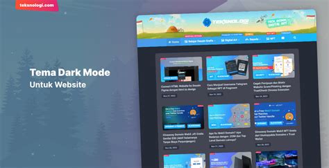 Update Tampilan Desain Website Ke Tema Dark Mode Teksnologi