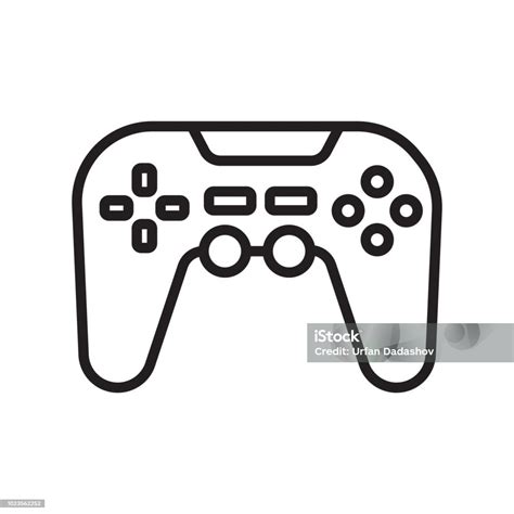 조이스틱 아이콘 벡터 기호와 기호 흰색 배경 조이스틱 기호 개념에 고립 Brand Name Video Game에 대한 스톡 벡터