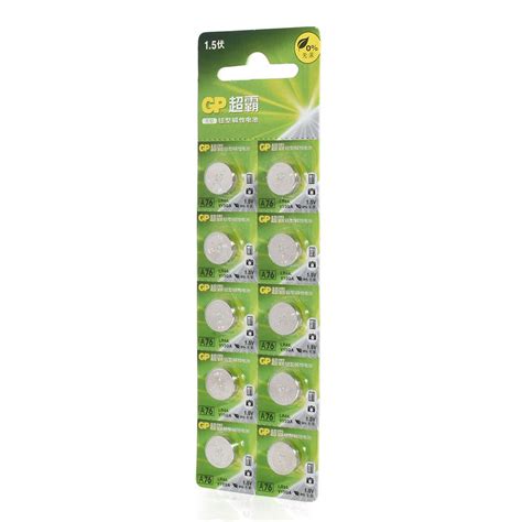10pcsset Gp Lr44 Ag13 A76 Sr66 Button Cell Coin Battery Batteries 15v