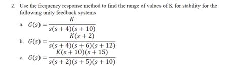 solved 2 use the frequency response method to find the