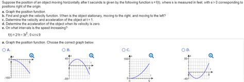 solved suppose the position of an object moving horizontally