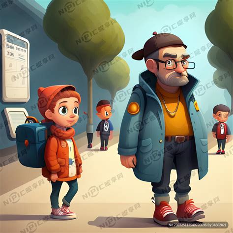 Ai创作图采集走访巡查卡通人物形象 昵图网