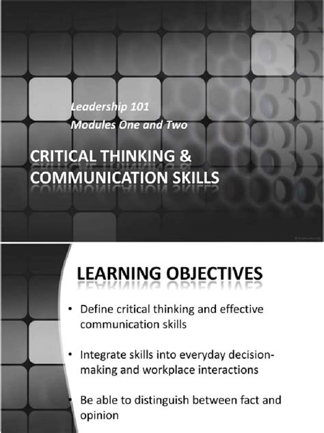 Critical Thinking Communication Skills Rev52410 Pdf