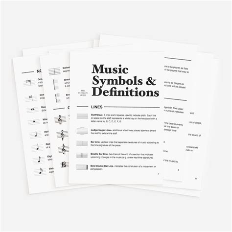 Music Symbols And Definitions PDF Printable Size US Letter And A4 List Of 128 Music Symbols