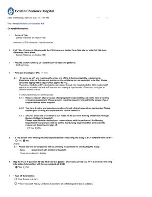 Fillable Online Attachment A Initial Considerations For Single IRB Review Fax Email Print