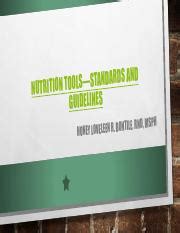 QUALITATIVE NUTRITION TOOLS Pdf D N A S D R A D N A T S S L O N U T RIT IO N T O GUIDELINES
